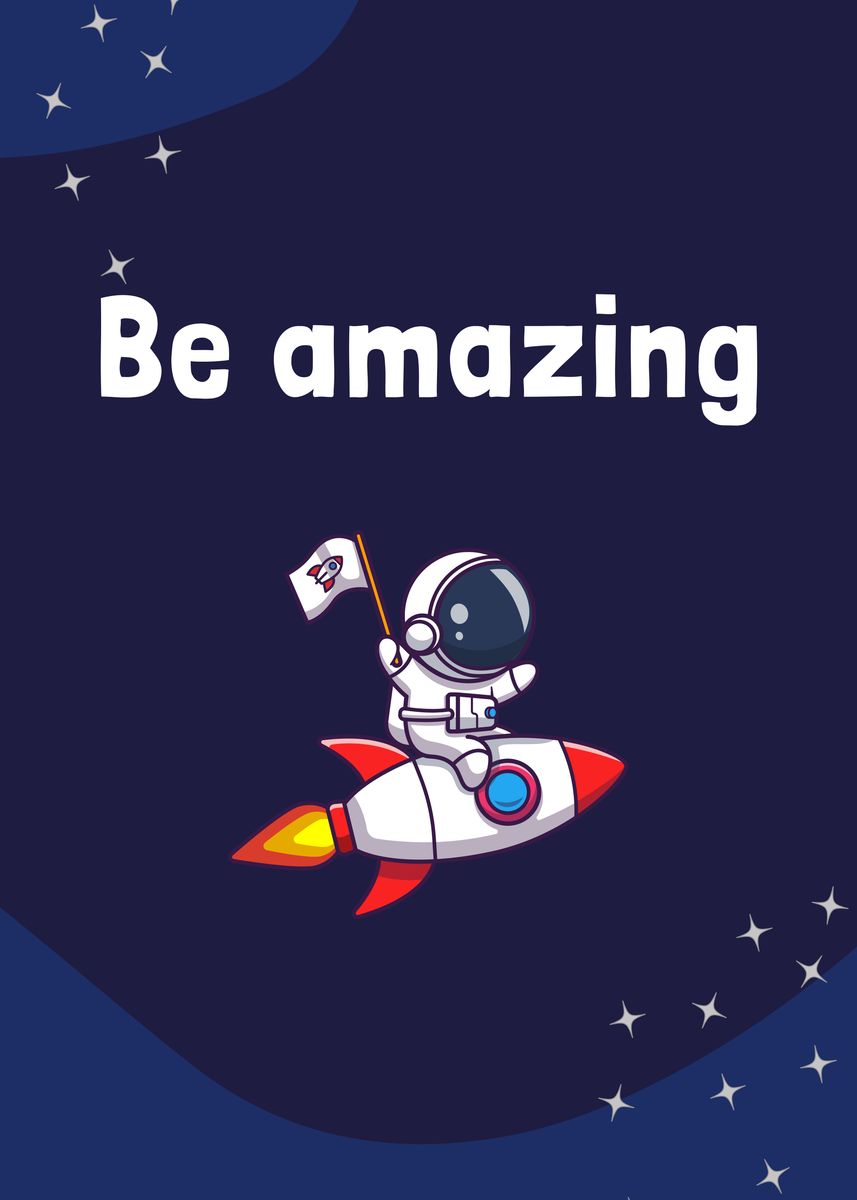 'Astronaut Rocket Inspiration' Poster, picture, metal print, paint by ...