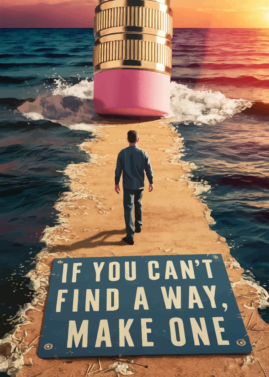 'If You Cant Find A Way Make One' Poster, picture, metal print, paint ...