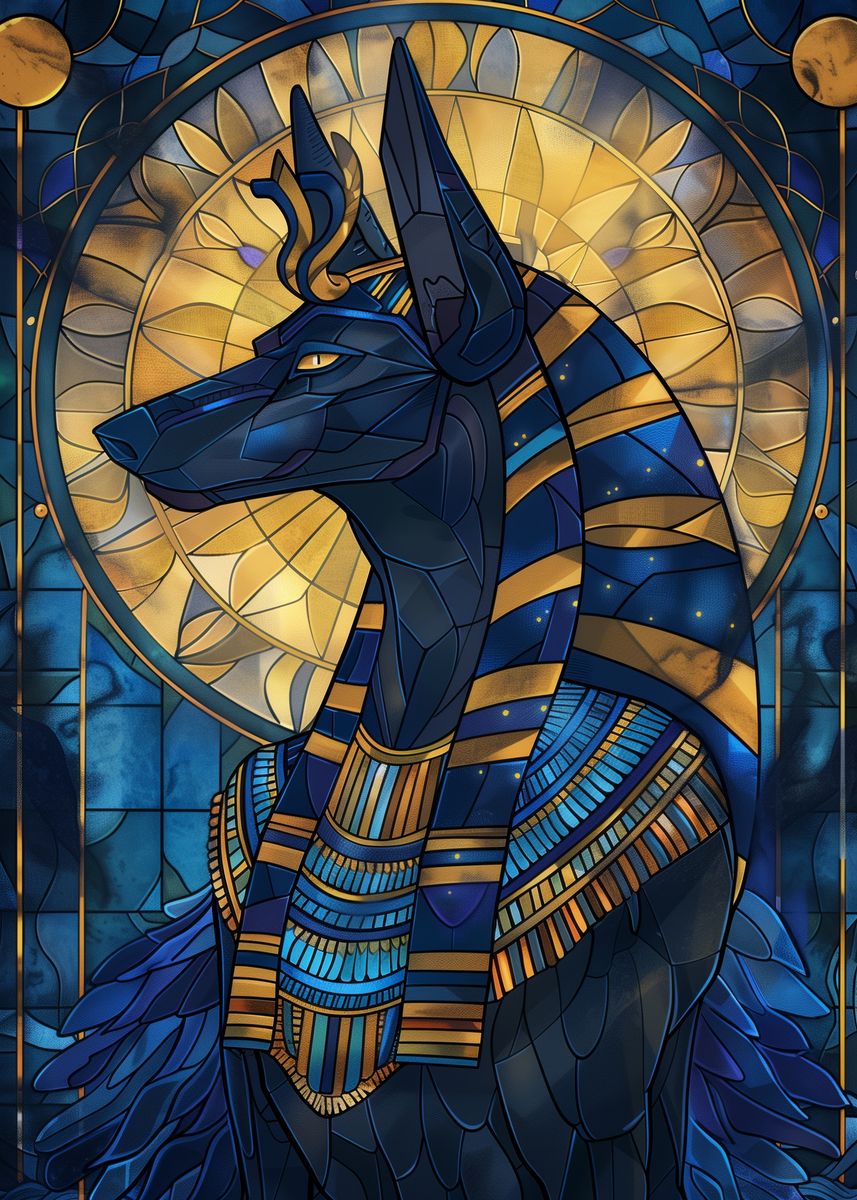 'Anubis Stained Glass' Poster, picture, metal print, paint by hadi ...