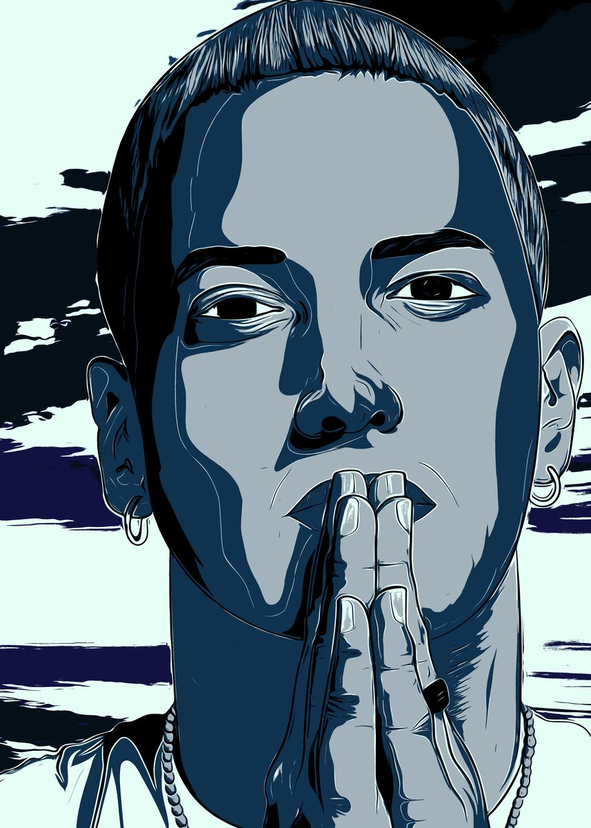 'Eminem Portrait' Poster, picture, metal print, paint by Yoan_Aslanu ...