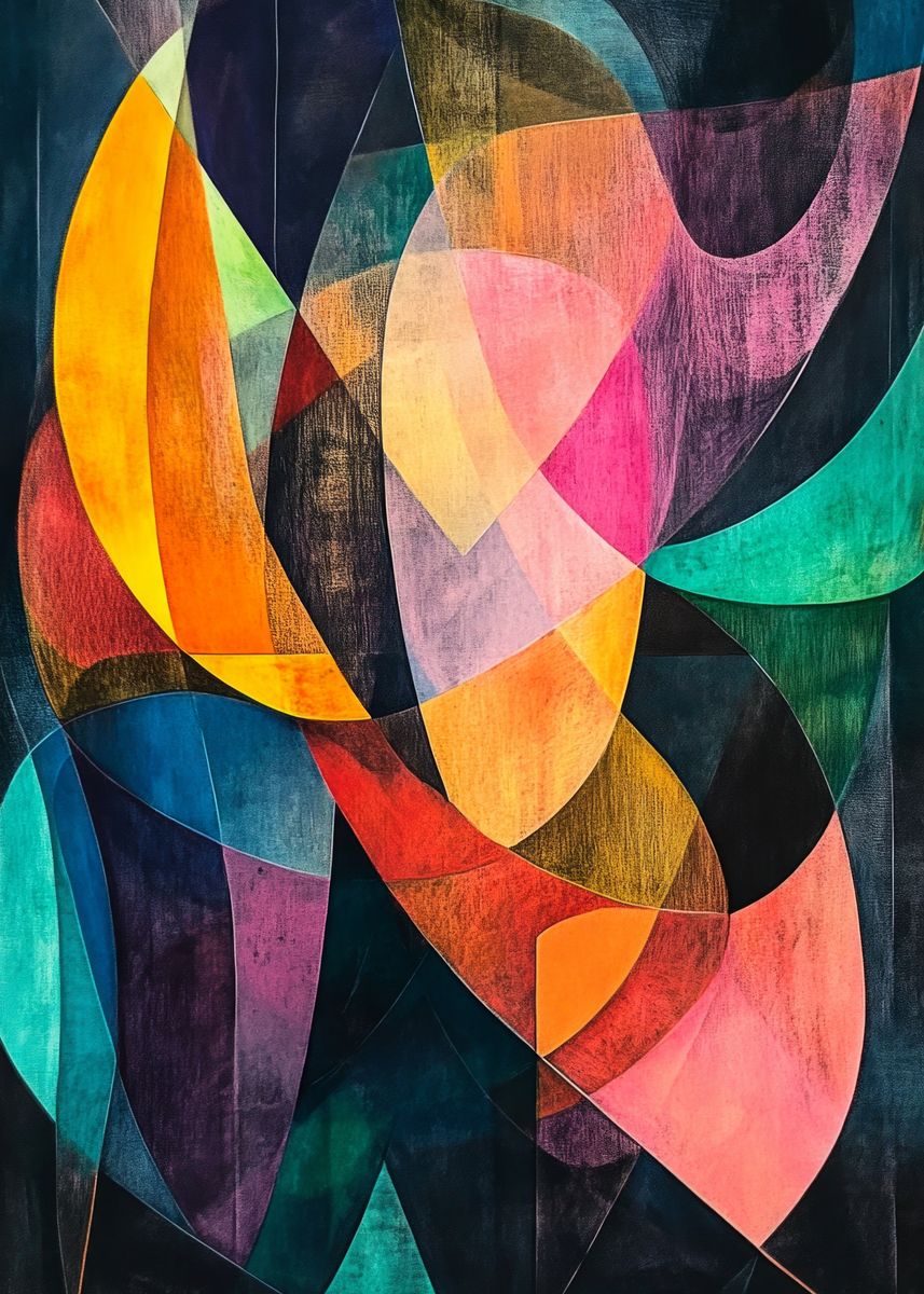 'Abstract Geometric Art' Poster, picture, metal print, paint by Jerhus ...