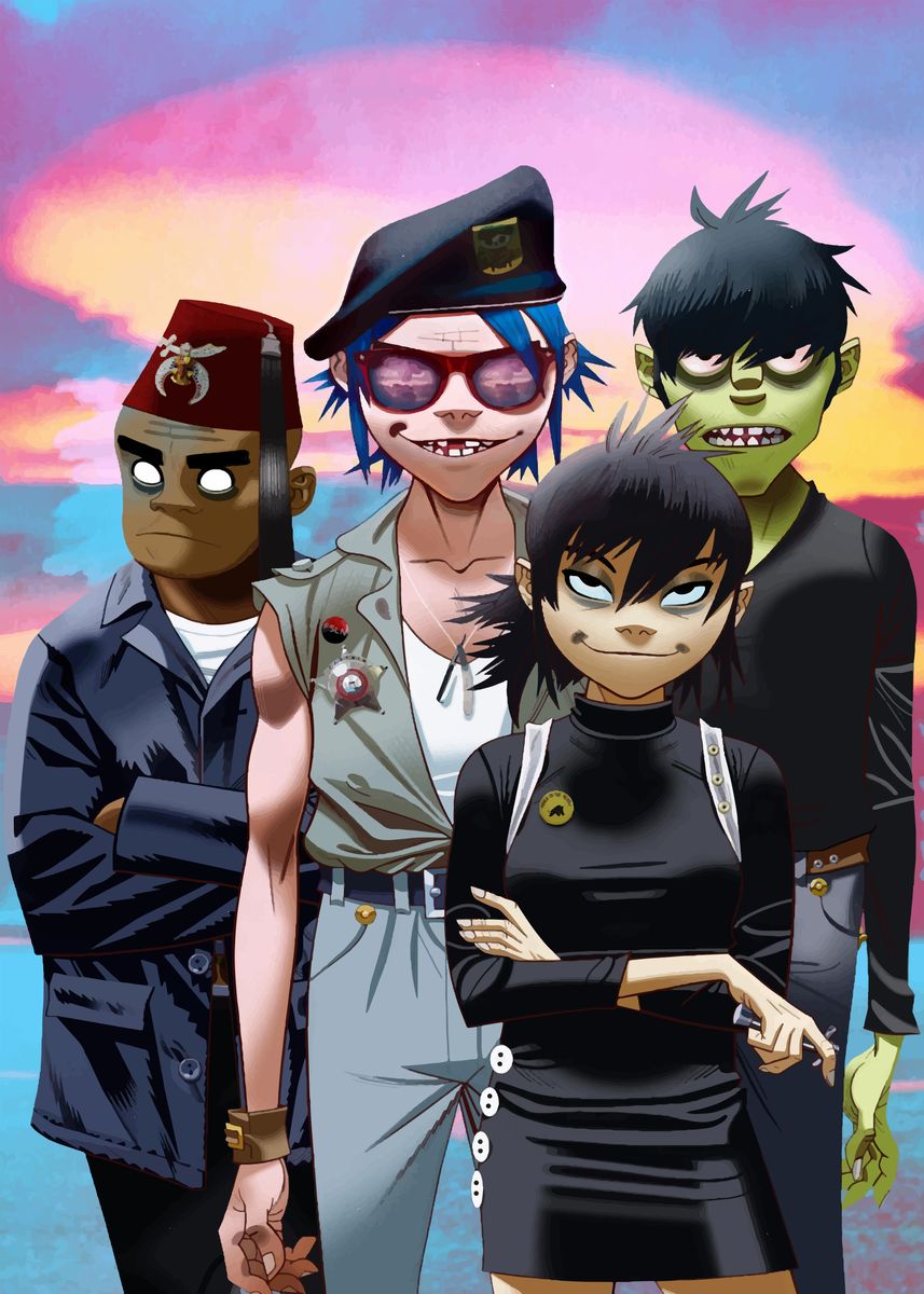 'Gorillaz Band Art Print' Poster, picture, metal print, paint by lisa ...