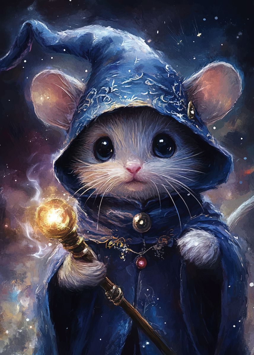 'Magical Mouse Wizard' Poster, picture, metal print, paint by Anjali ...