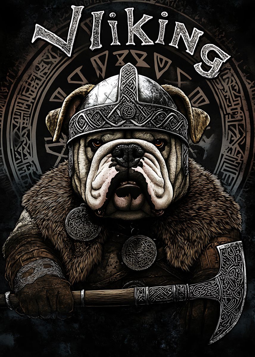 'Viking Bulldog' Poster, picture, metal print, paint by Renzo Marquet ...