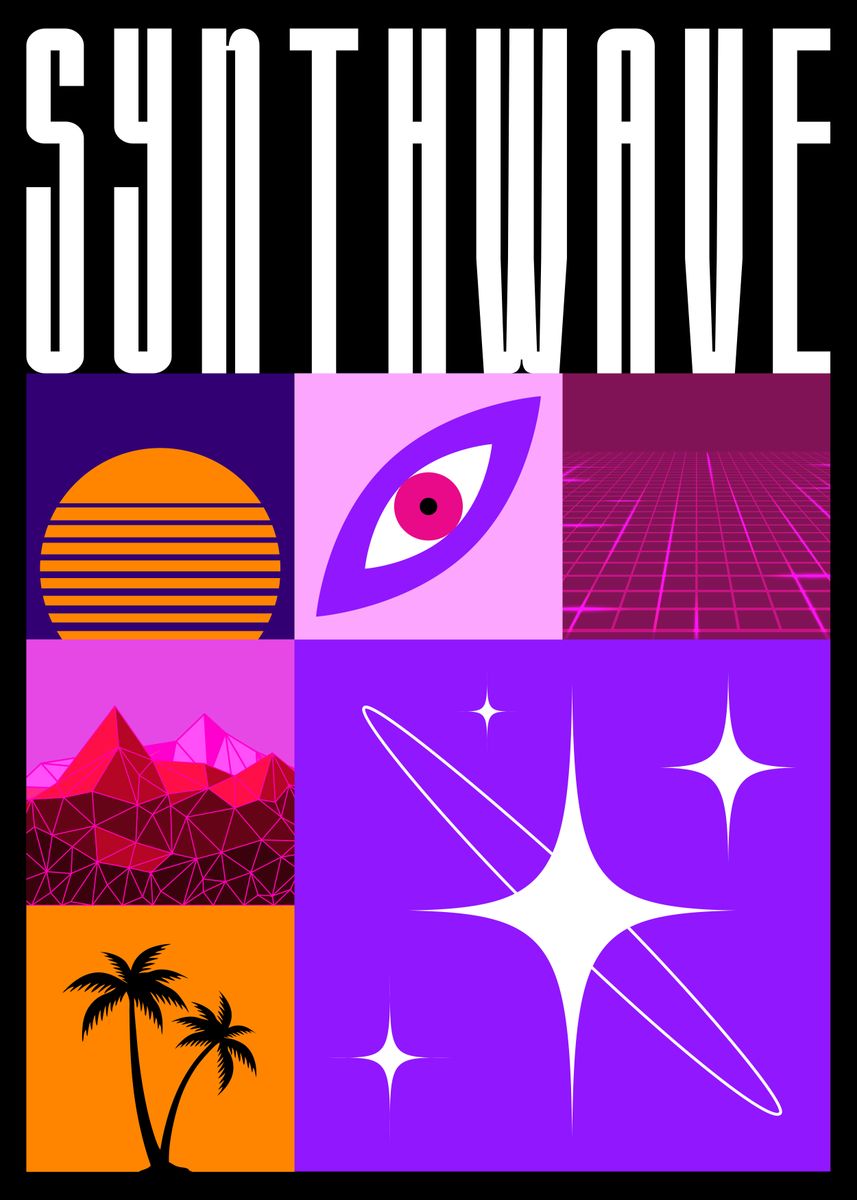 'Synthwave Art Print' Poster, picture, metal print, paint by Synthwave ...
