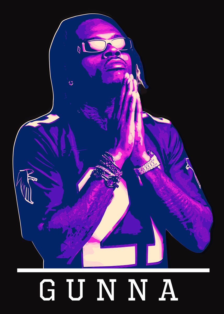 'Gunna Rapper ' Poster, picture, metal print, paint by maxmoen | Displate