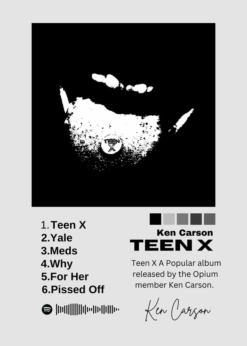 'Ken Carson Teen X Album Cover' Poster, picture, metal print, paint by ...