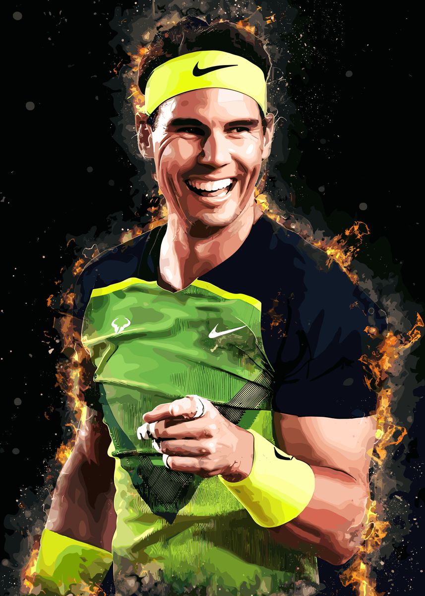 'Rafael Nadal Tennis Portrait Art' Poster, picture, metal print, paint ...