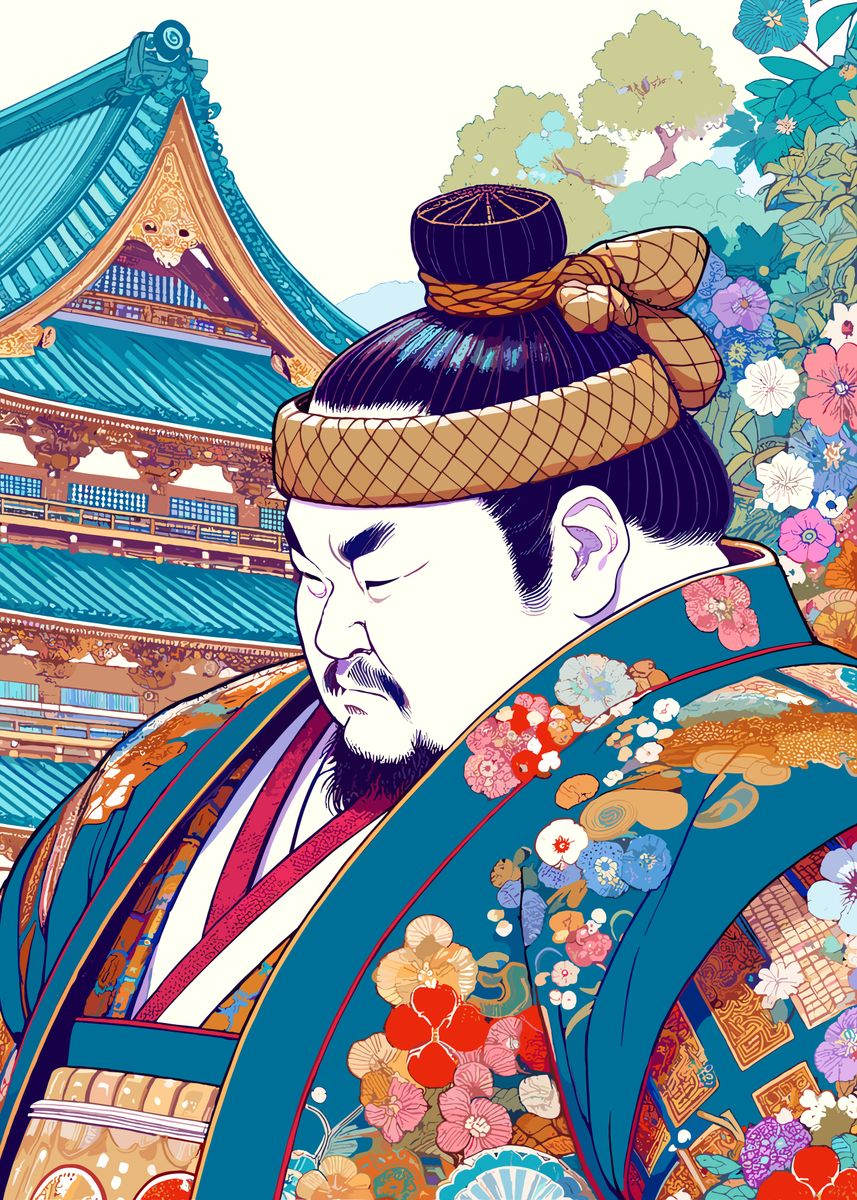 'Japanese Sumo Fighter' Poster, picture, metal print, paint by Ray ...