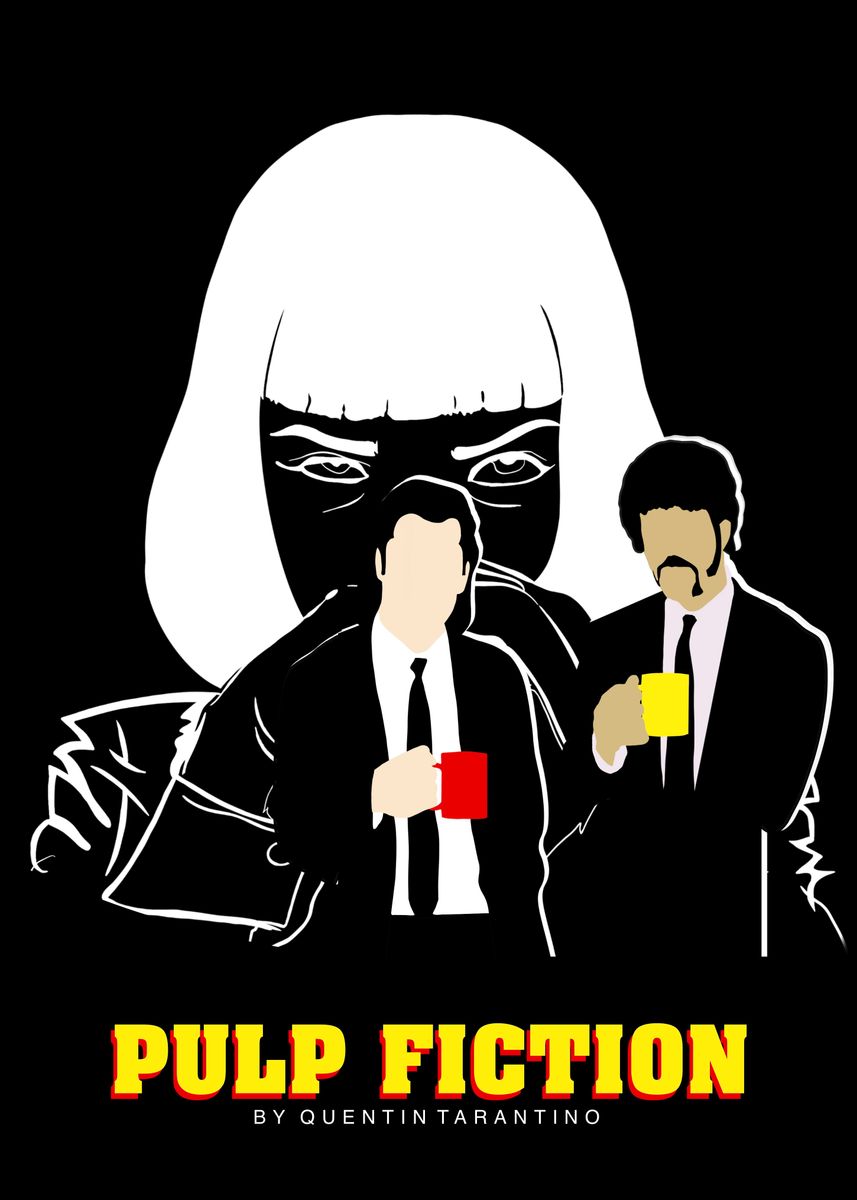 'Pulp Fiction Minimalist Poster' Poster, picture, metal print, paint by ...