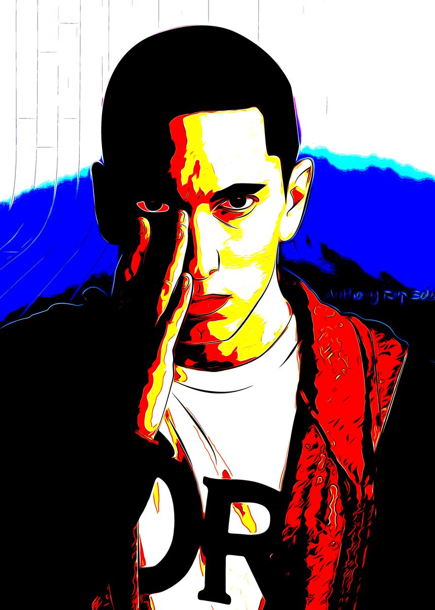 'Eminem Pop Art Portrait' Poster, picture, metal print, paint by Yoan ...