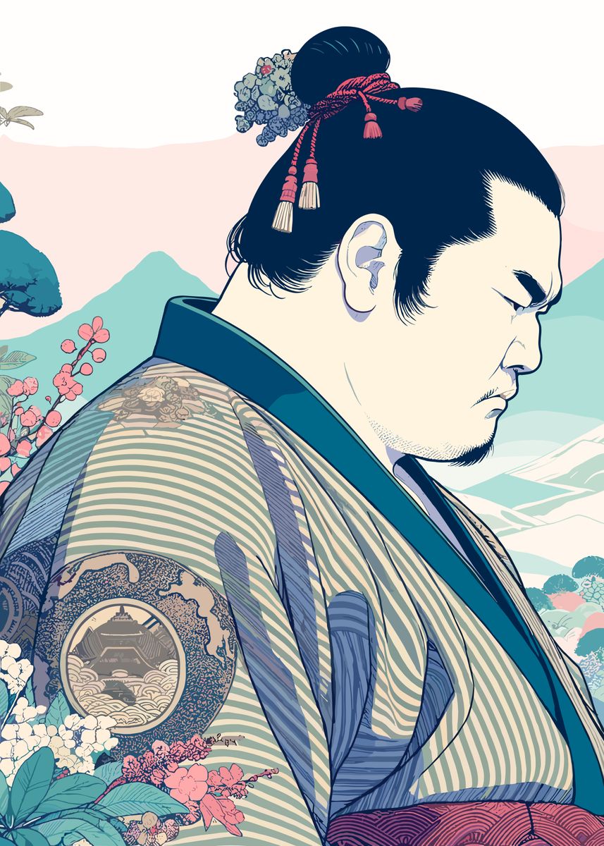 'Sumo Wrestler' Poster, picture, metal print, paint by Ray Crimson ...