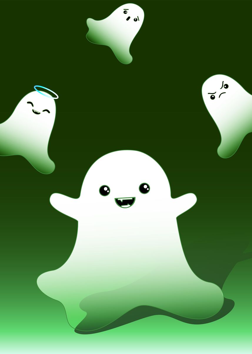 'Cute Ghost Friends' Poster, picture, metal print, paint by Rockac ...