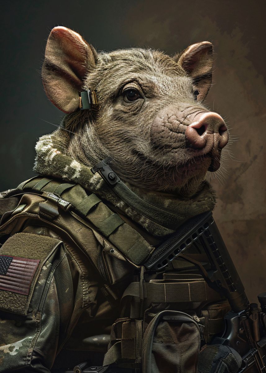 'Pig Soldier' Poster, picture, metal print, paint by pellokipreos ...