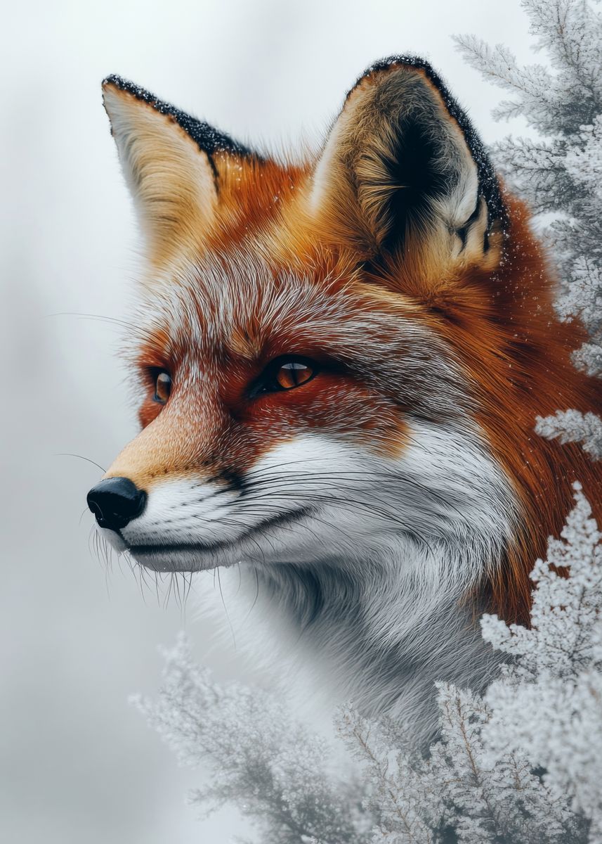 'Red Fox Portrait' Poster, picture, metal print, paint by Byrdyak ...