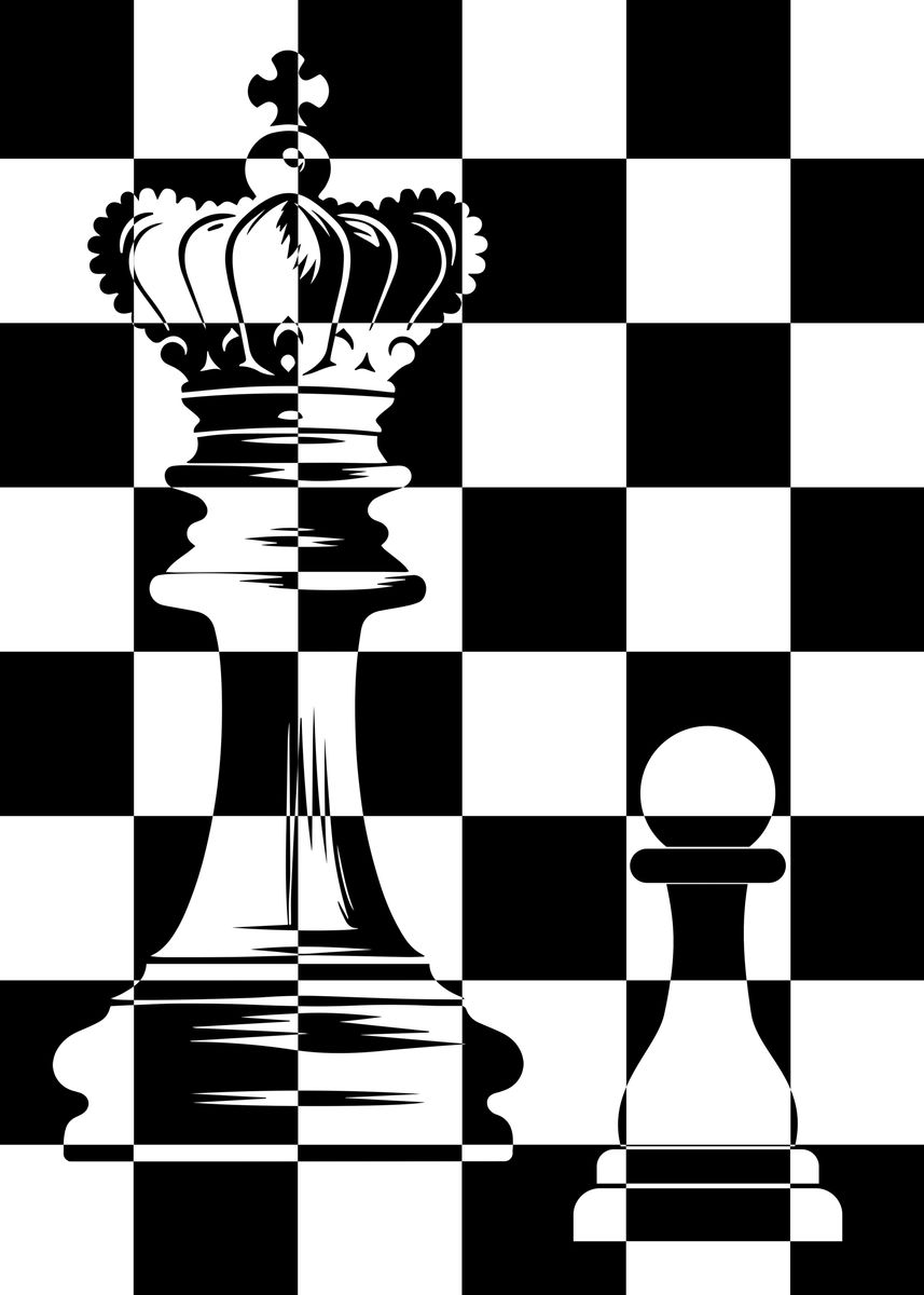 'Chess King and Pawn' Poster, picture, metal print, paint by XandYart ...