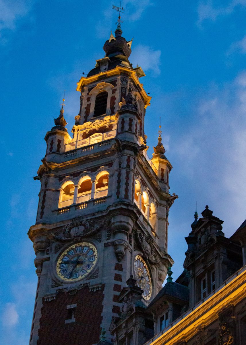 'Clock Tower at Dusk' Poster, picture, metal print, paint by Remi ...