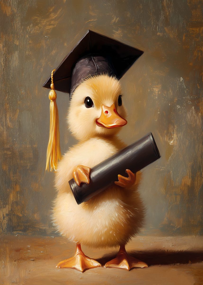'Duckling Graduation' Poster, picture, metal print, paint by RiverRichh ...