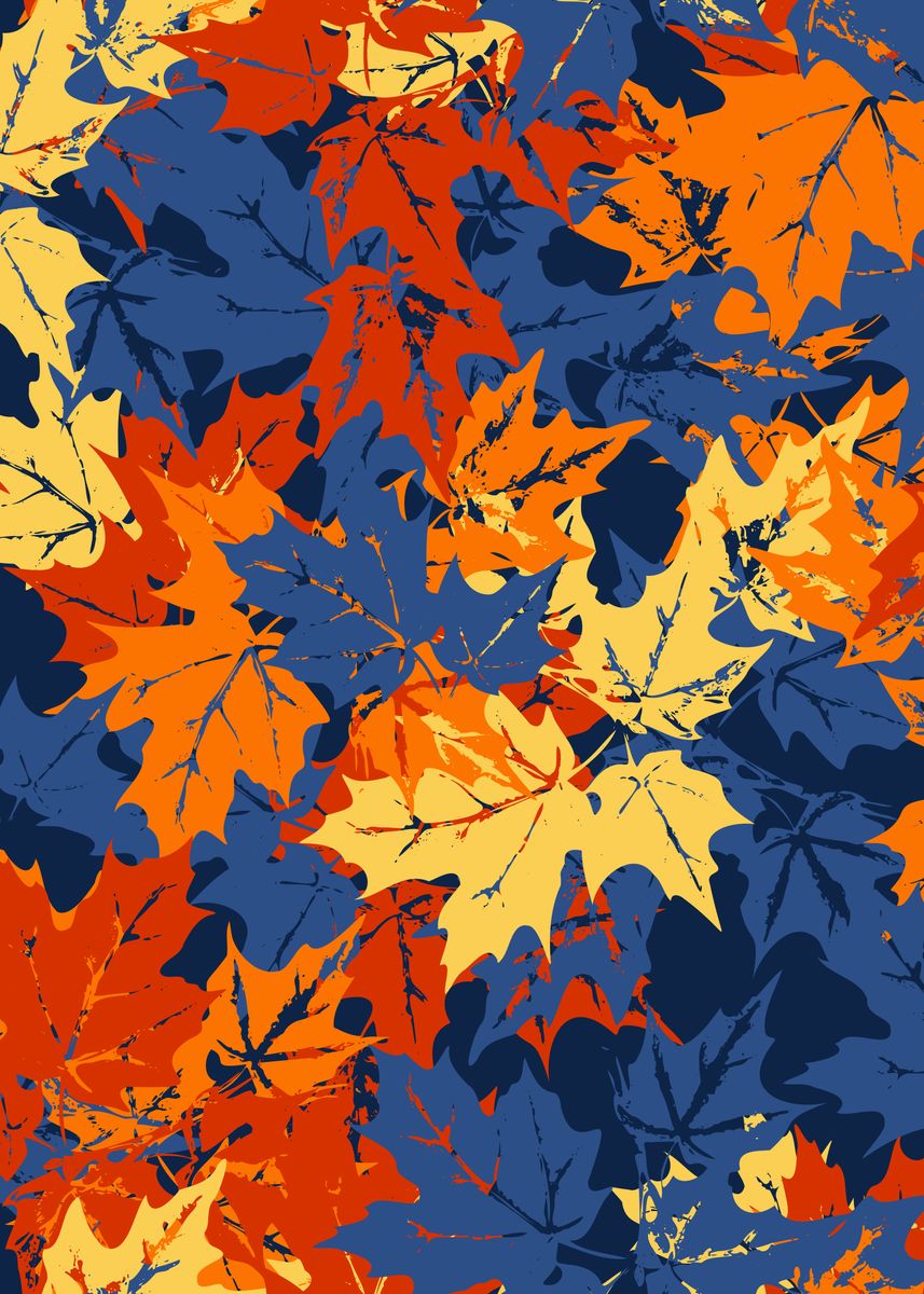 'Autumn Leaves Pattern' Poster, picture, metal print, paint by Andrei ...