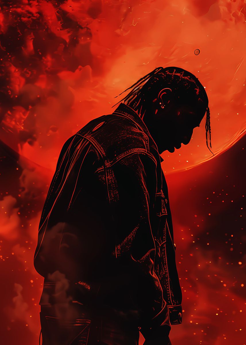 'Travis Scott Silhouette' Poster, picture, metal print, paint by ...