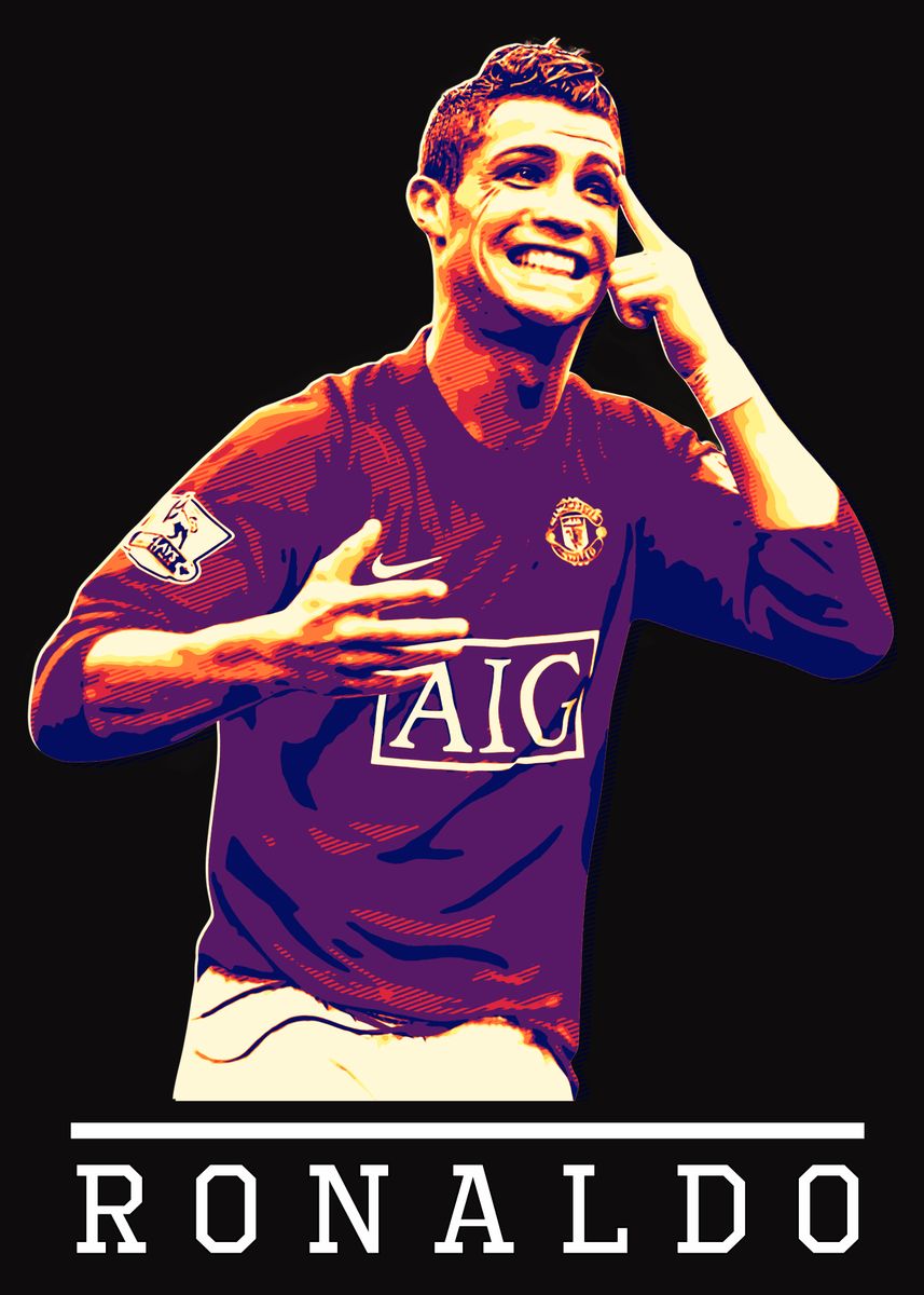 'Cristiano Ronaldo Manchester United' Poster, picture, metal print ...