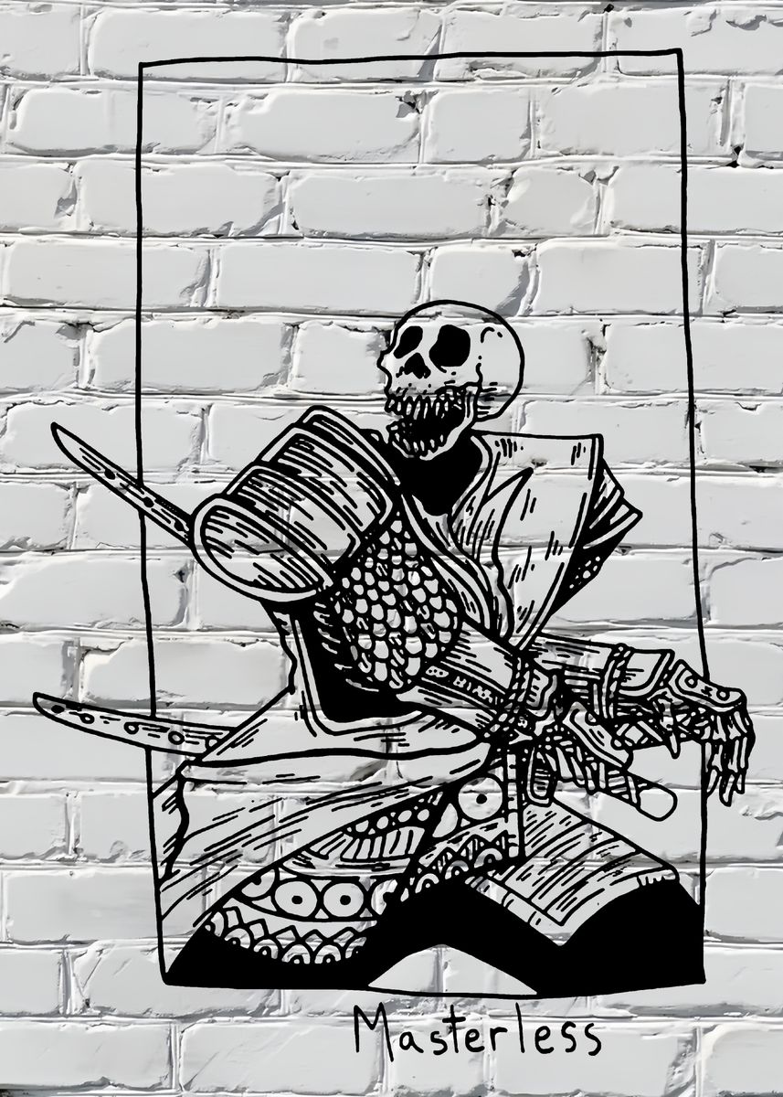 'Masterless Samurai Skeleton' Poster, picture, metal print, paint by ...