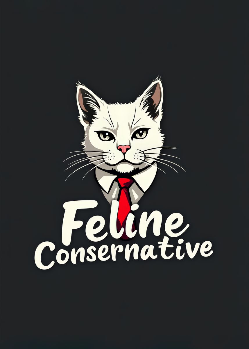 'Feline Conservative Cat' Poster, picture, metal print, paint by ...