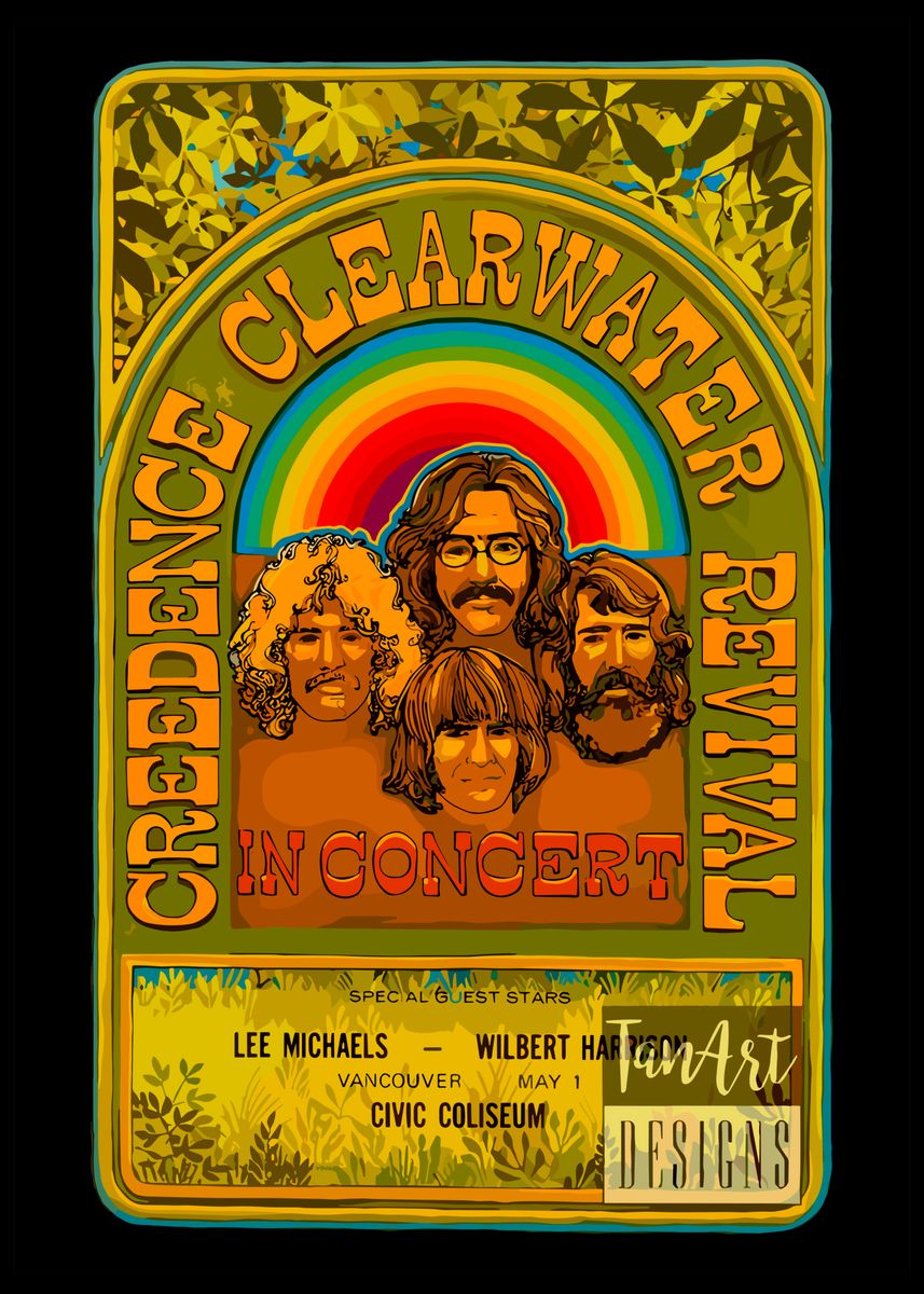 'Creedence Clearwater Revival Concert Poster' Poster, picture, metal ...