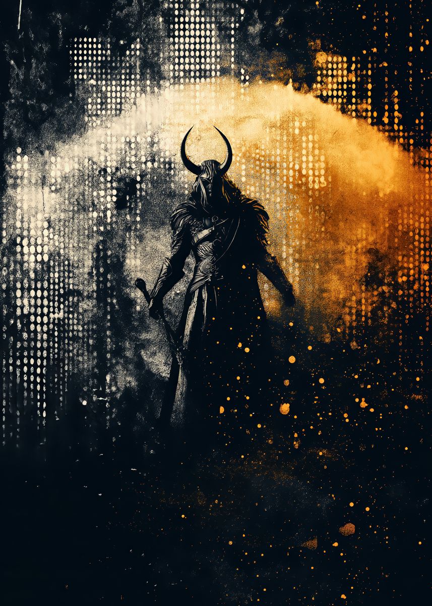 'Heimdall with Horns Norse Mythology' Poster, picture, metal print ...