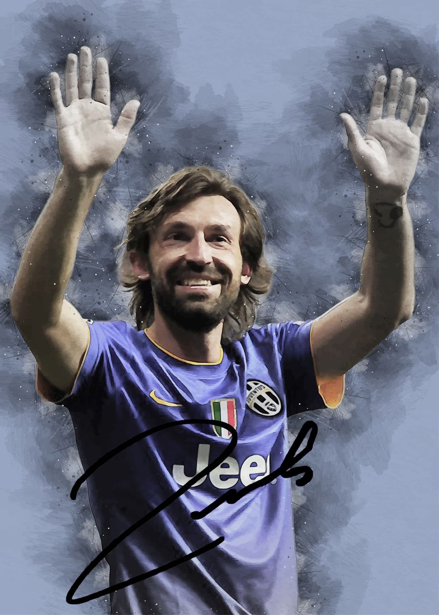 'Watercolor of Andrea Pirlo' Poster, picture, metal print, paint by ...