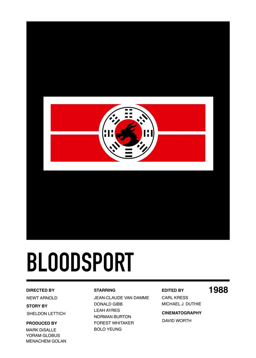 'Bloodsport Movie Poster' Poster, picture, metal print, paint by Black ...