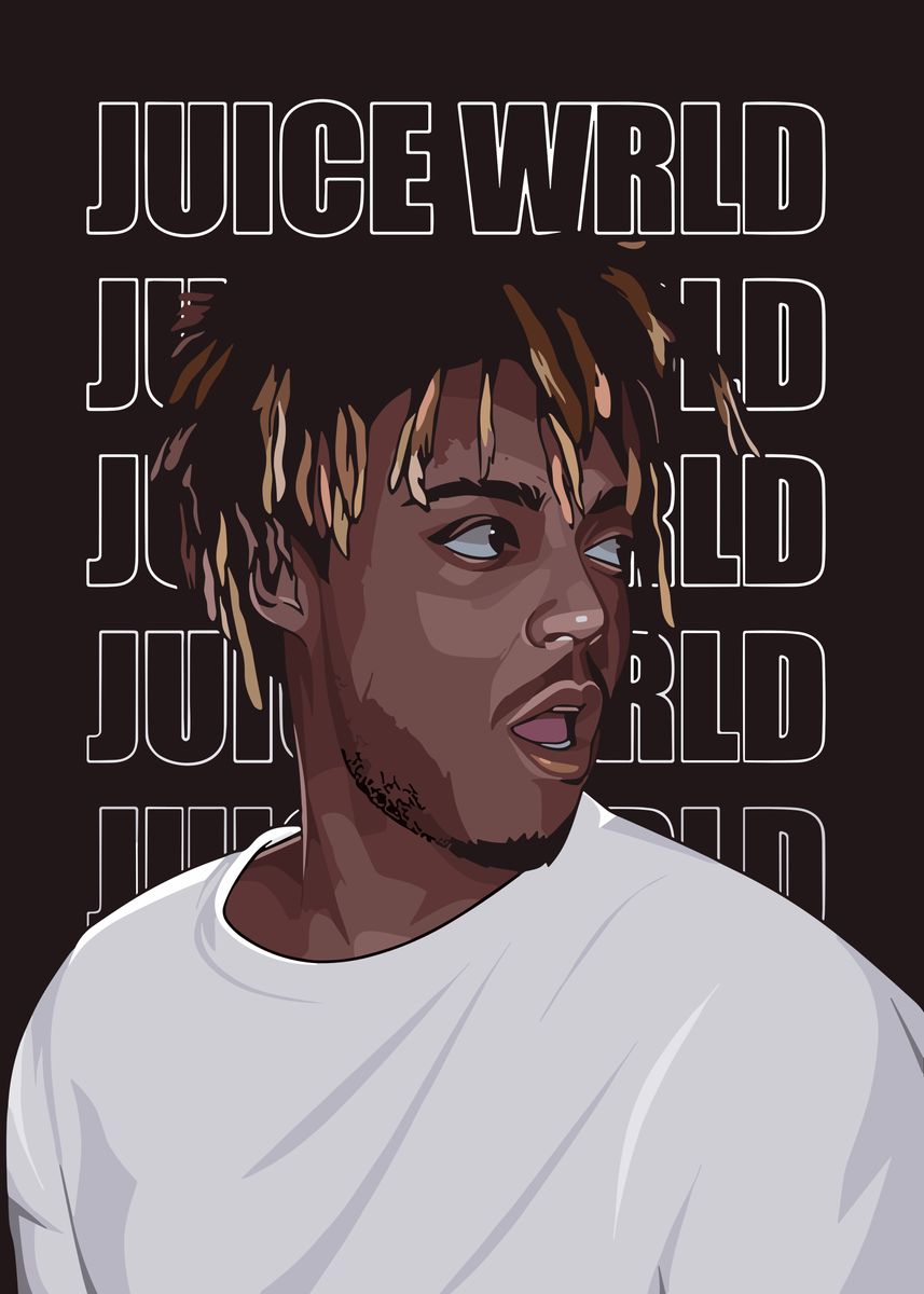 'Juice Wrld Portrait' Poster, picture, metal print, paint by Manaj ...