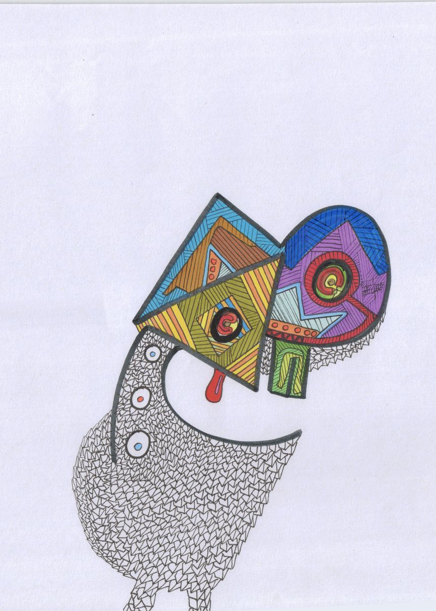 'Abstract Geometric Creature' Poster, picture, metal print, paint by ...