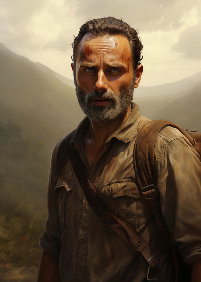 'Rick Grimes Portrait' Poster, picture, metal print, paint by ...