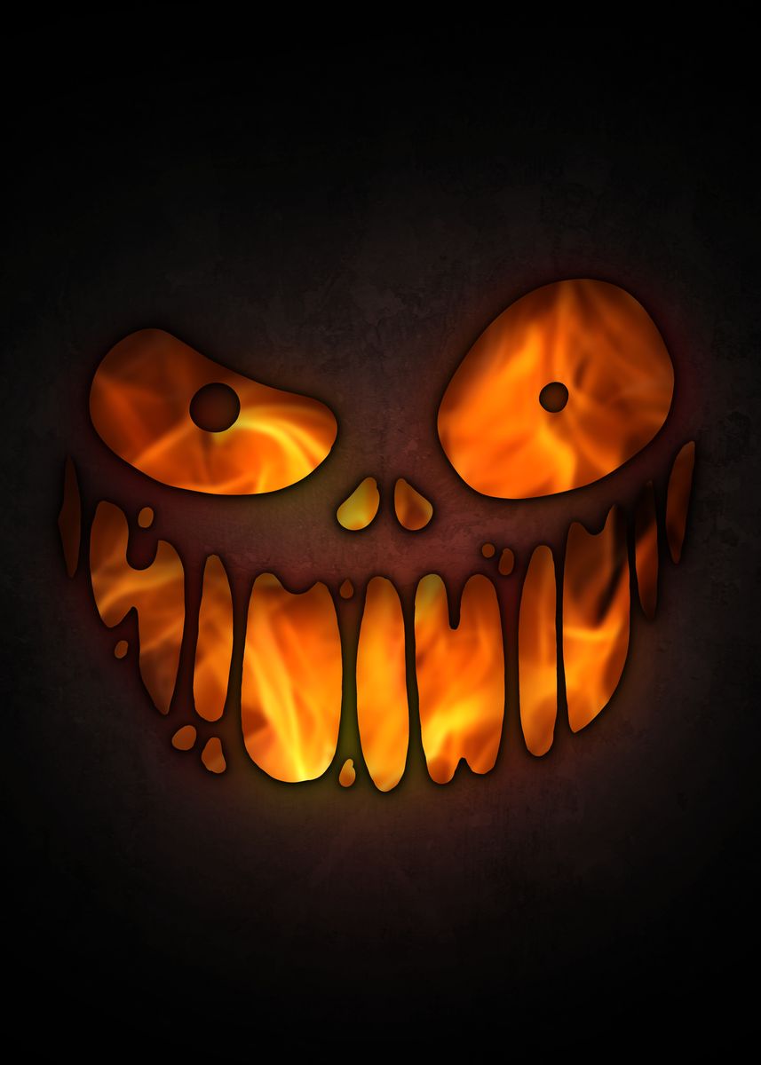 'Fiery Skull Grin' Poster, picture, metal print, paint by SuRReal3D ...