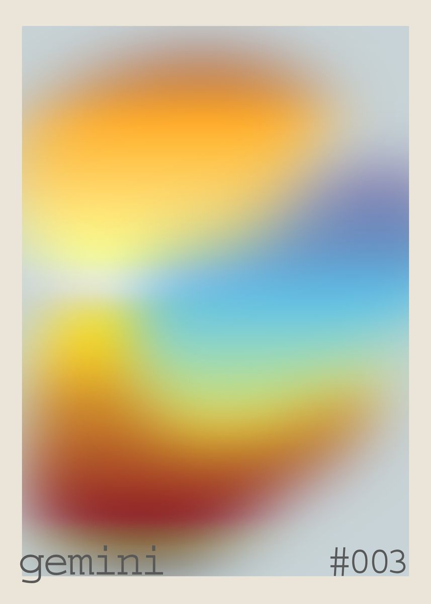 'Gemini Gradient Abstract' Poster, picture, metal print, paint by Utah ...