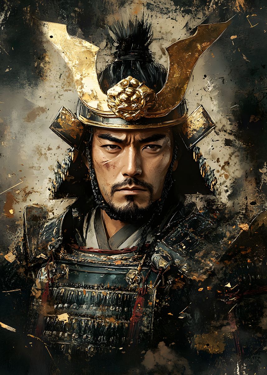 'Young Samurai Warrior Portrait' Poster, picture, metal print, paint by ...