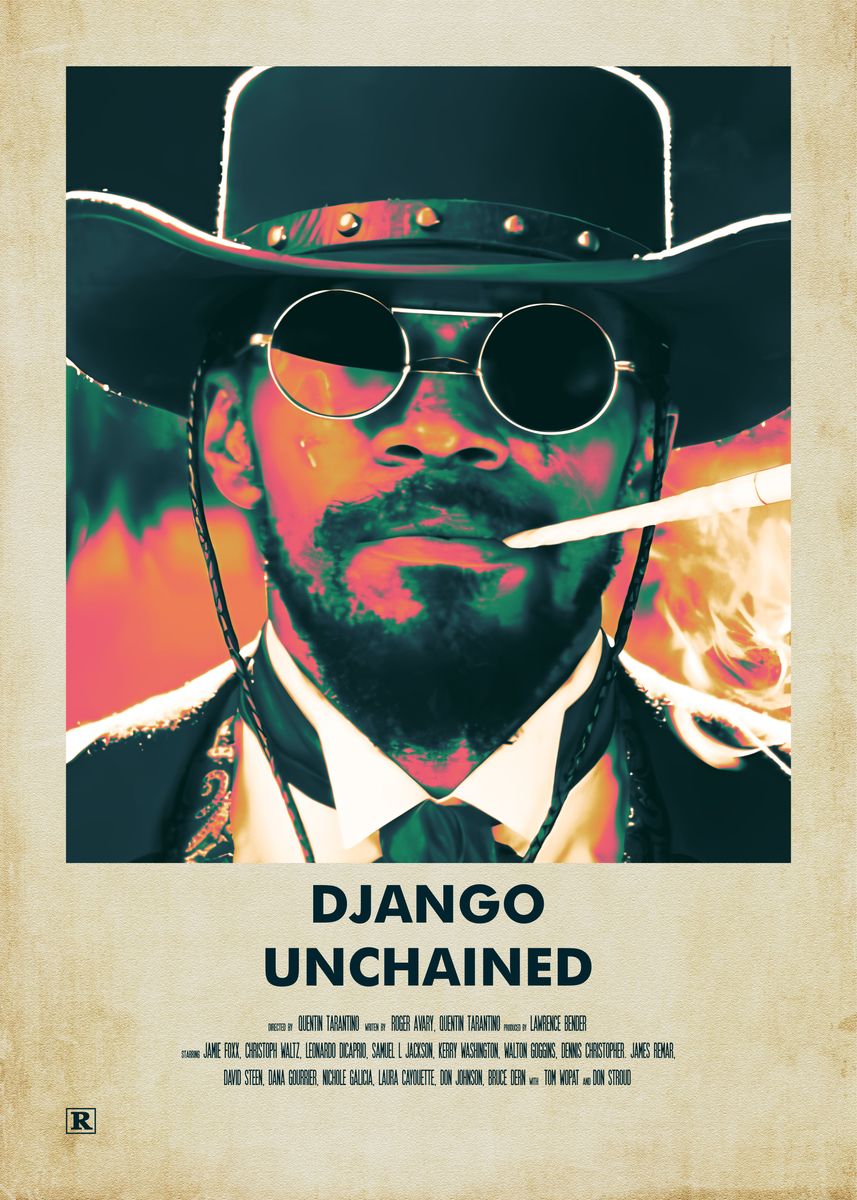 'Django Unchained Movie Poster' Poster, picture, metal print, paint by ...