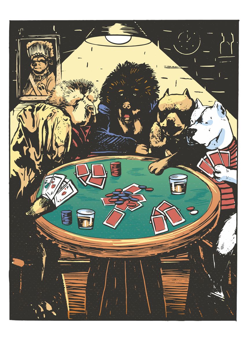 'Dogs Playing Poker' Poster, picture, metal print, paint by T LHJR ...