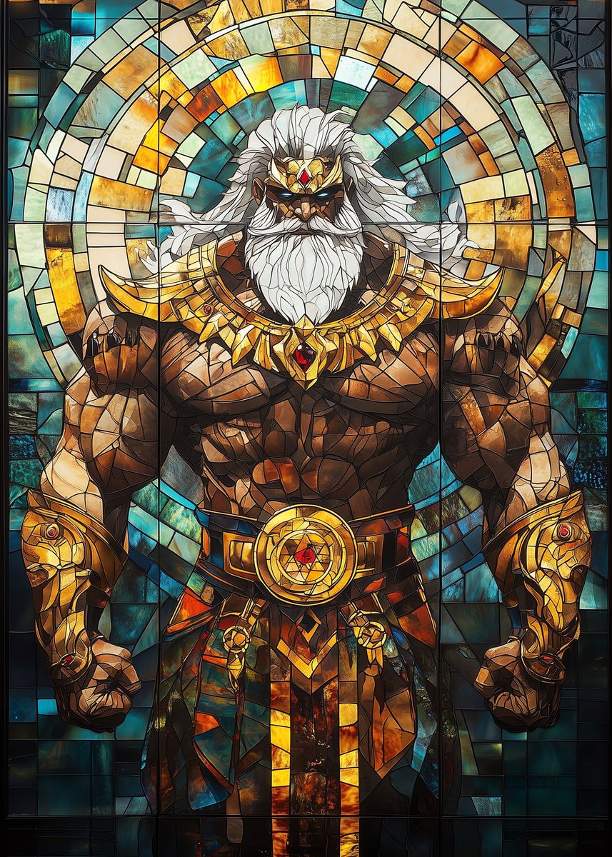 'Stained Glass God' Poster, picture, metal print, paint by Rick E ...