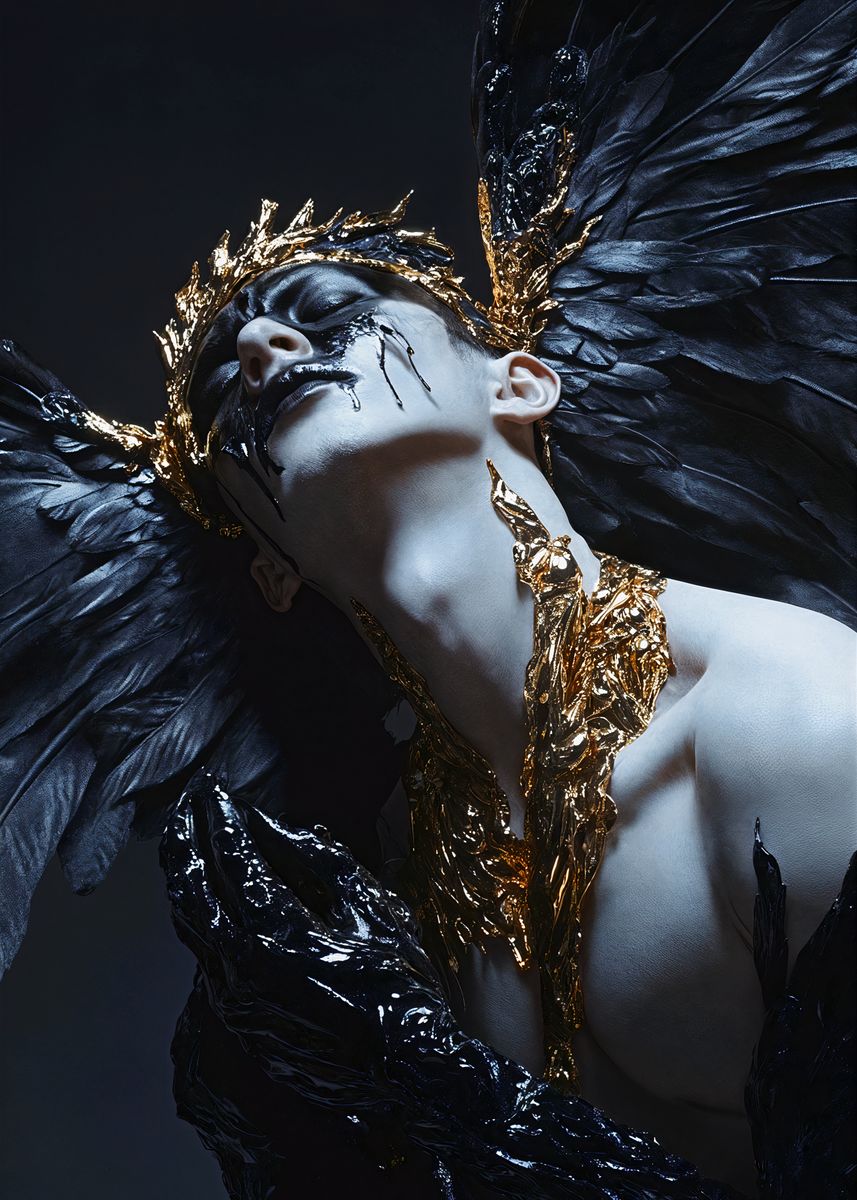 'Fallen Angel with Gold' Poster, picture, metal print, paint by ...