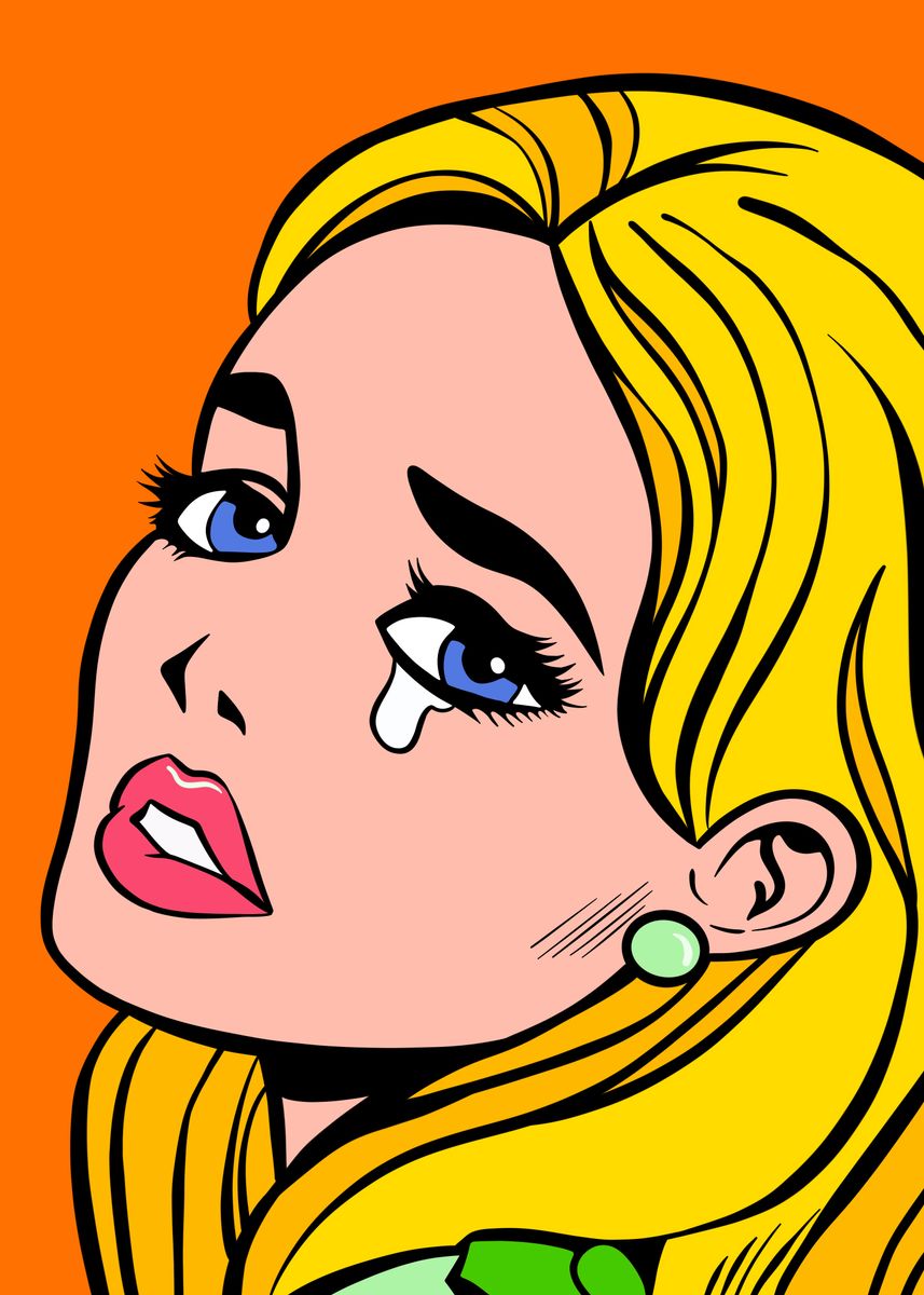 'Pop Art Crying Woman' Poster, picture, metal print, paint by Black ...
