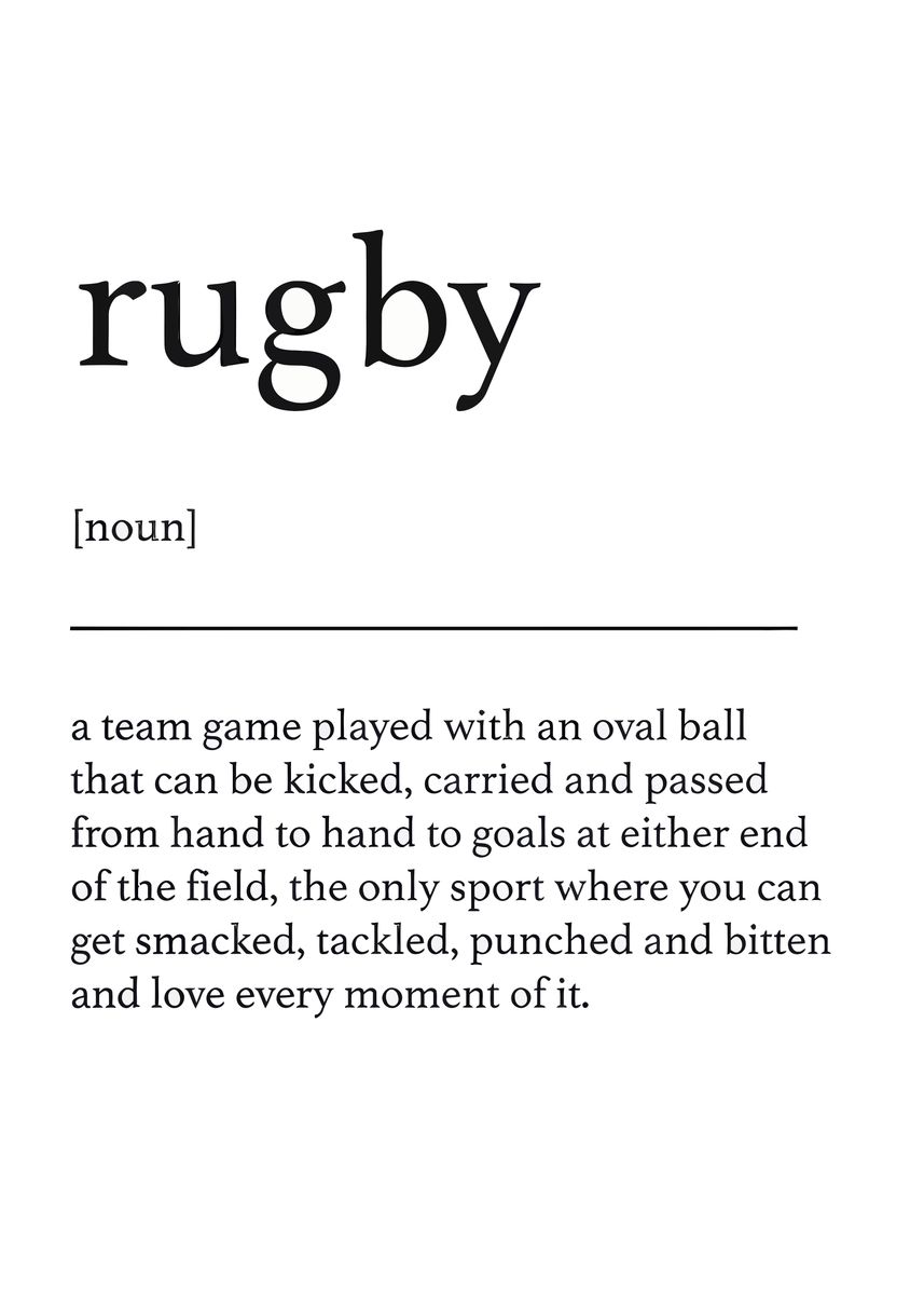 'Rugby Definition Print' Poster, picture, metal print, paint by Jimmy ...