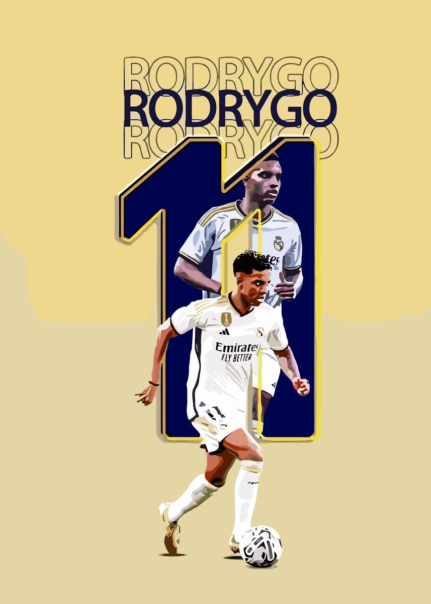 'Rodrygo Goes - Real Madrid' Poster, picture, metal print, paint by ...