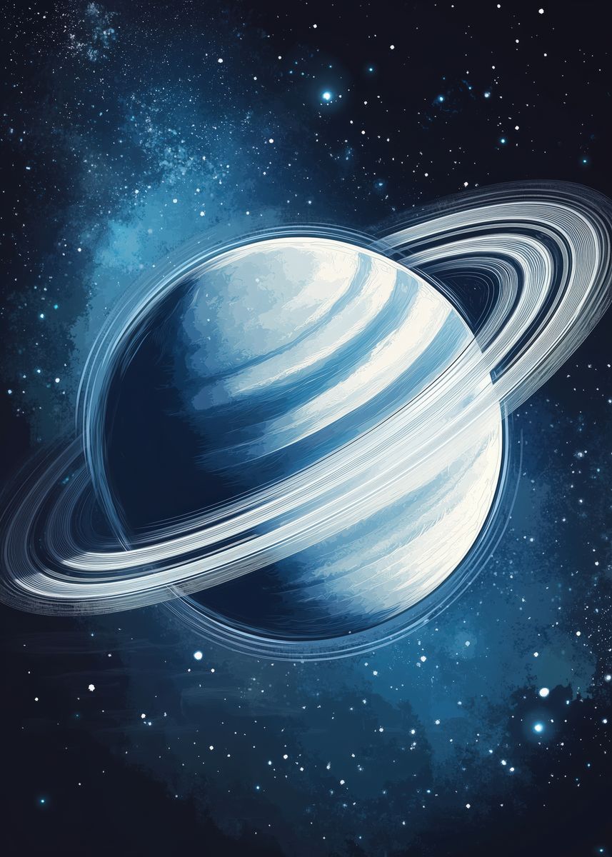 'Saturn in Space' Poster, picture, metal print, paint by Wallpieces ...