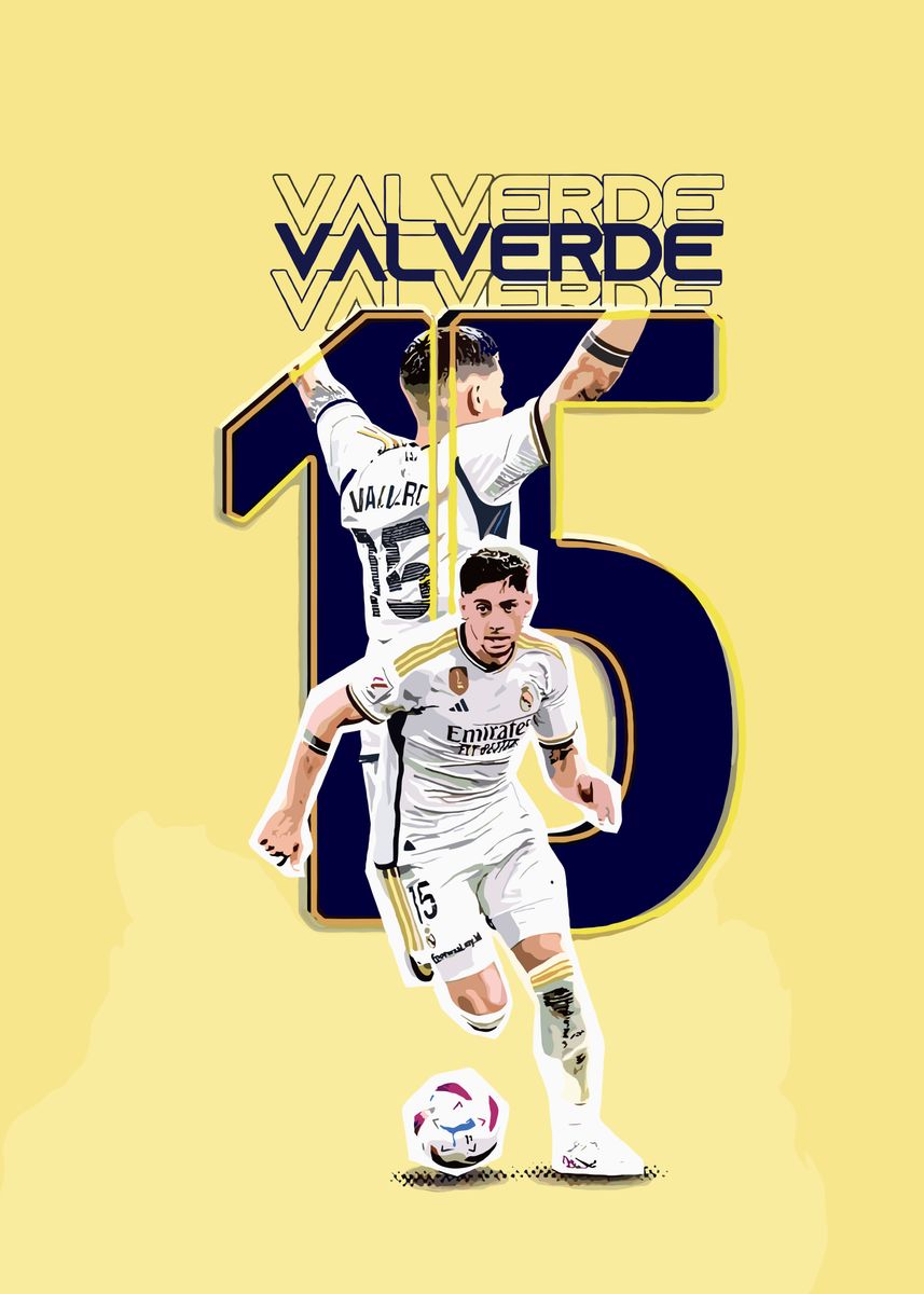 'Valverde Football Poster' Poster, picture, metal print, paint by Trend ...
