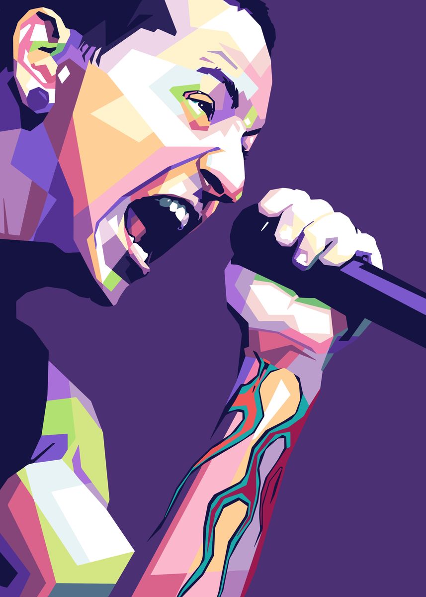 'Chester Bennington Pop Art' Poster, picture, metal print, paint by ...
