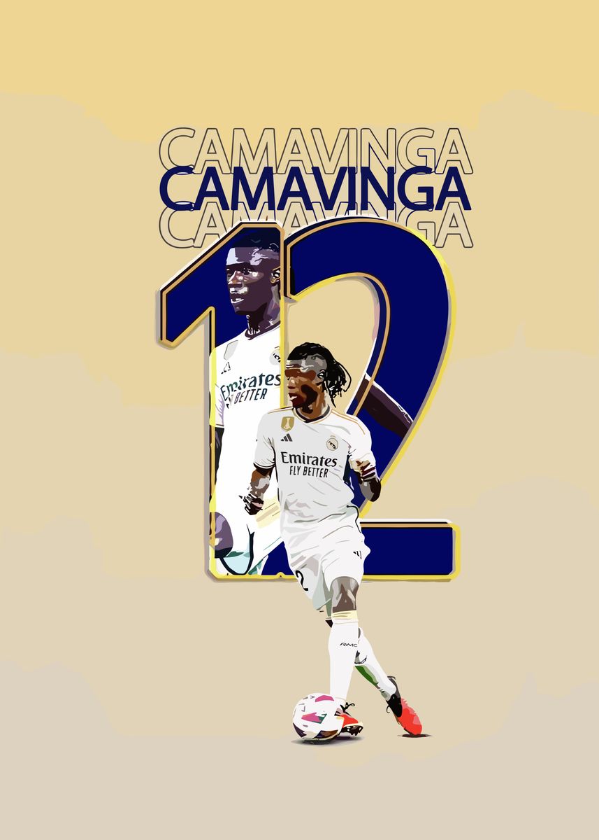 'Camavinga Football Art' Poster, picture, metal print, paint by Trend ...