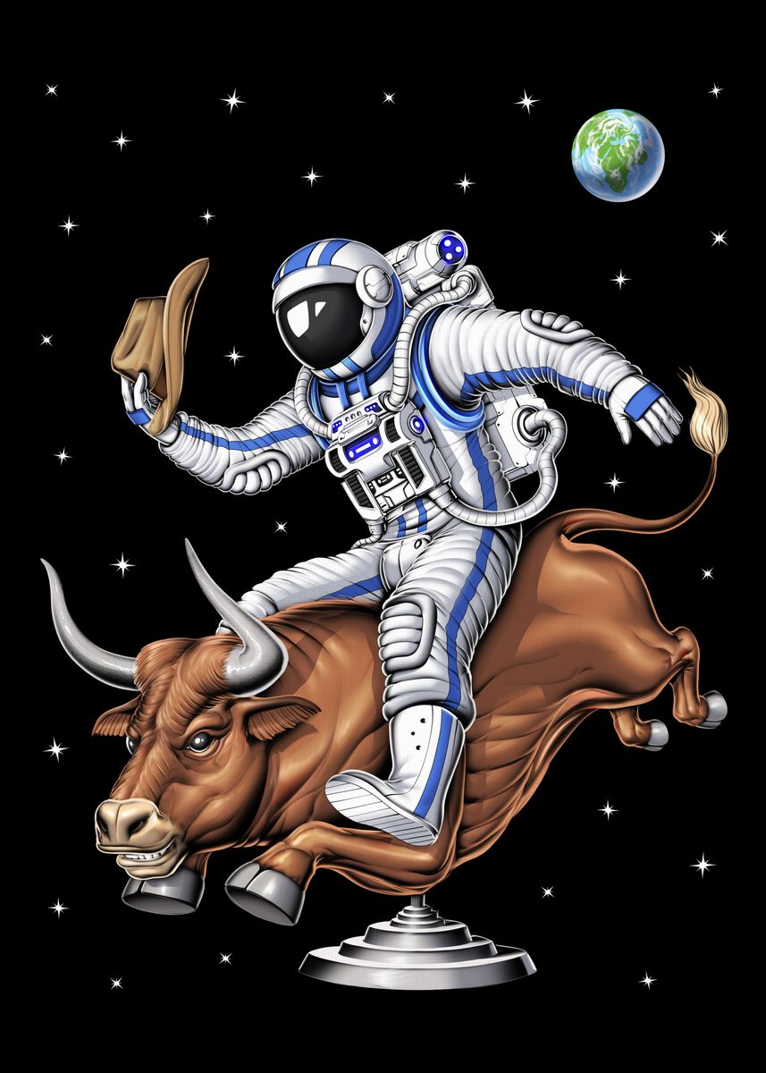 'Astronaut Rodeo Cowboy' Poster, picture, metal print, paint by ...