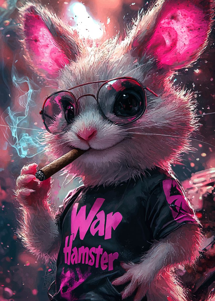 'Cool Hamster with Cigar' Poster, picture, metal print, paint by Caspar ...